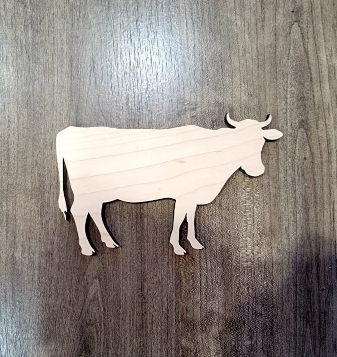 Cow Wood Shape, Wooden Cow Shape Blank, Unfinished Cow, Shapes for ...
