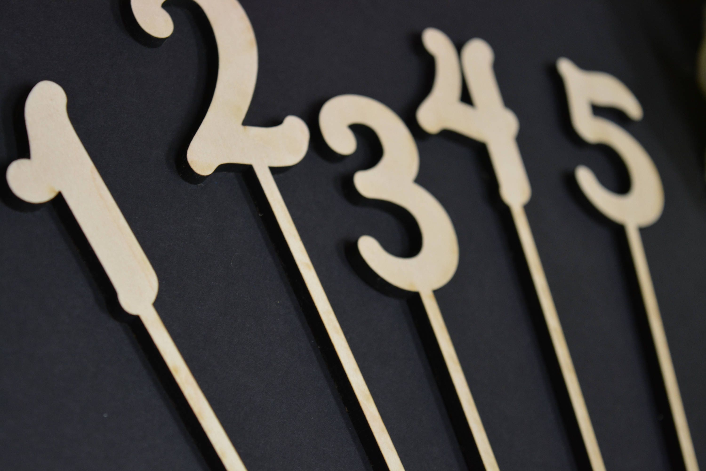 Wedding Table Numbers on Sticks, Attached Stakes, Wooden Table Numbers ...