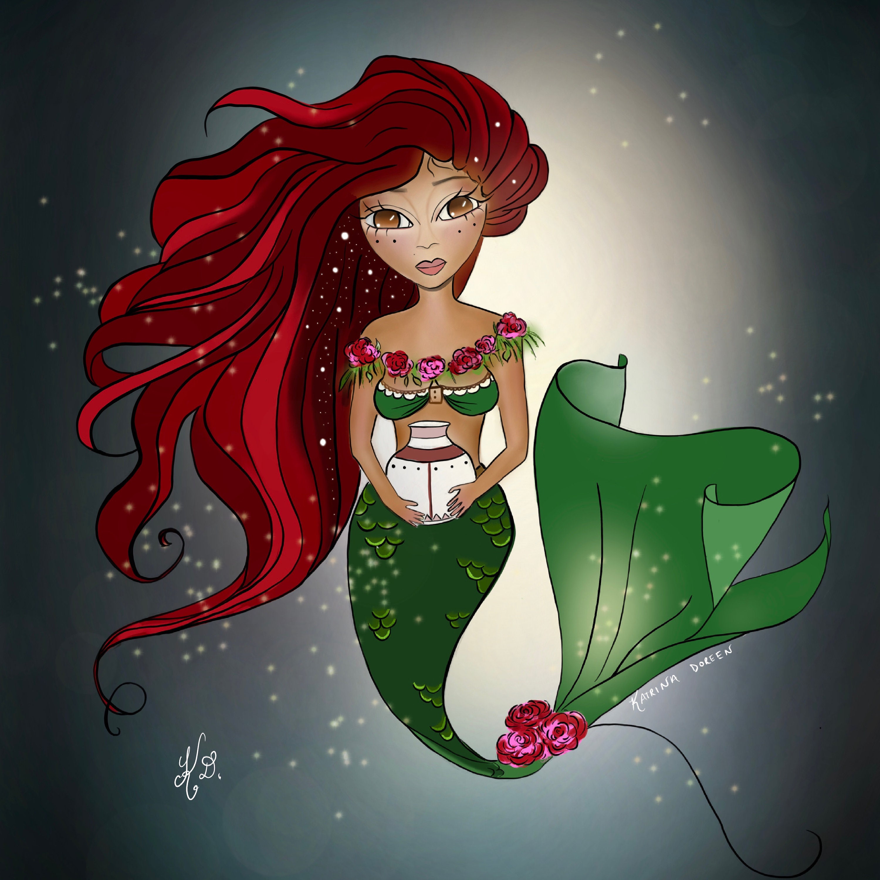 Ariel Mermaid- the Little Mermaid- Mermaid Art- Black Mermaid- Mermaids ...