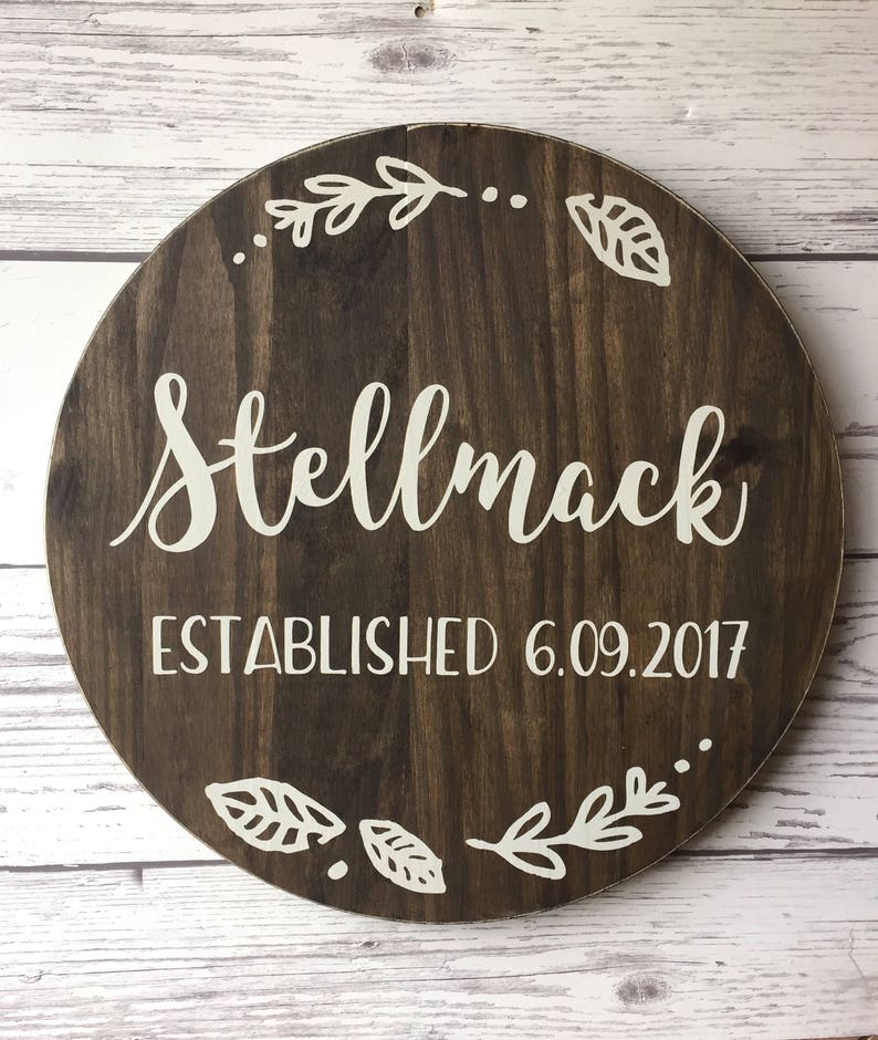 Last Name Sign, Monogram Wood Sign, Established Sign, Family Name Sign ...