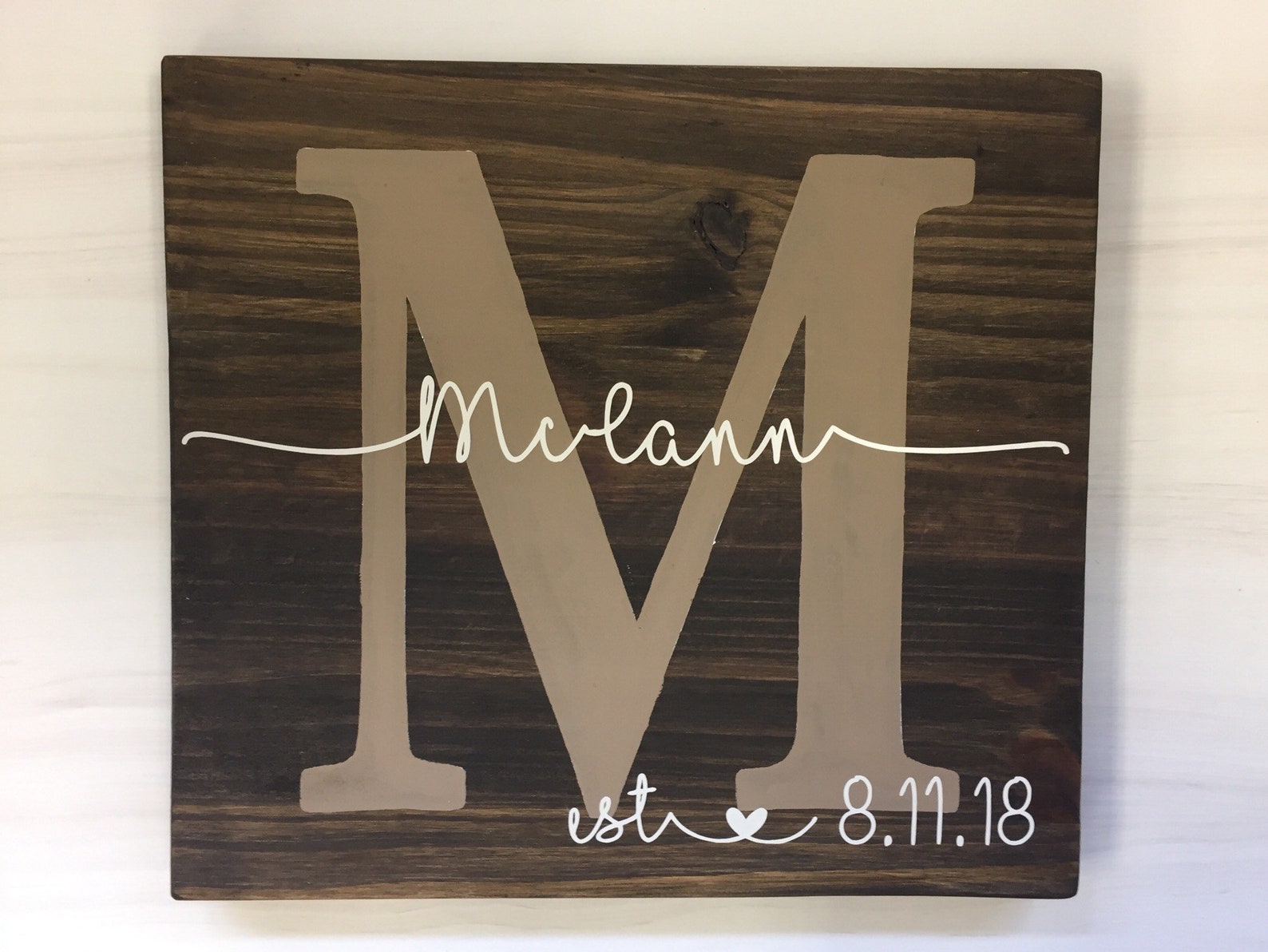 Couple's Name Wood Sign, Wedding Gift, Anniversary Gift, Family Name ...