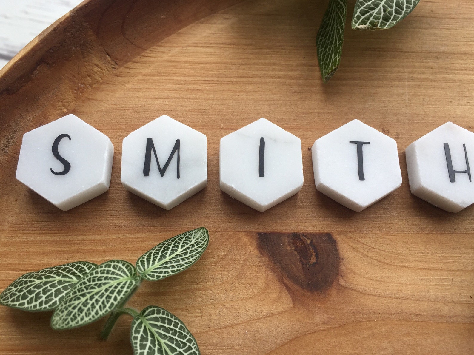 Personalized Marble Magnets Hexagon Geometric Magnets Marble Decor ...