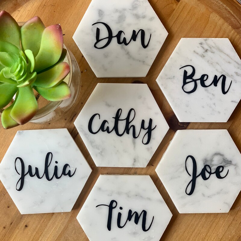 Marble Name Cards - Etsy