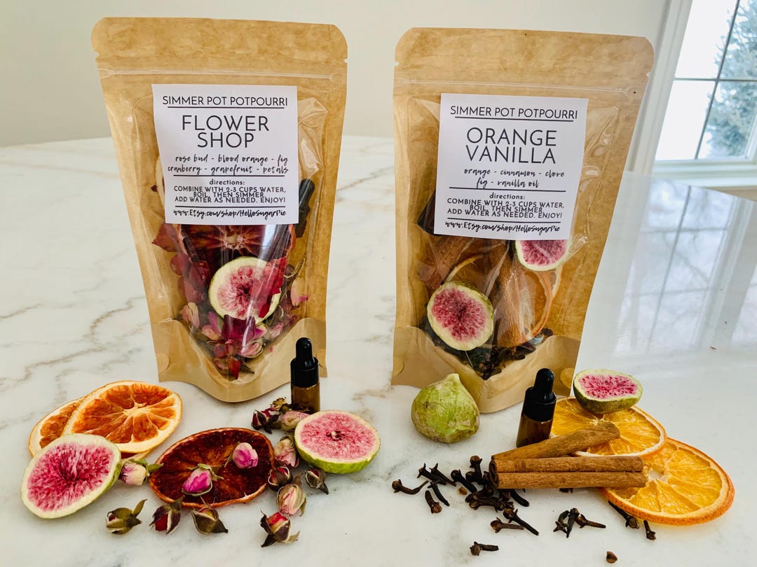 SET OF 2 Floral Summer Simmer Pot Kit - Stovetop Potpourri Crockpot ...