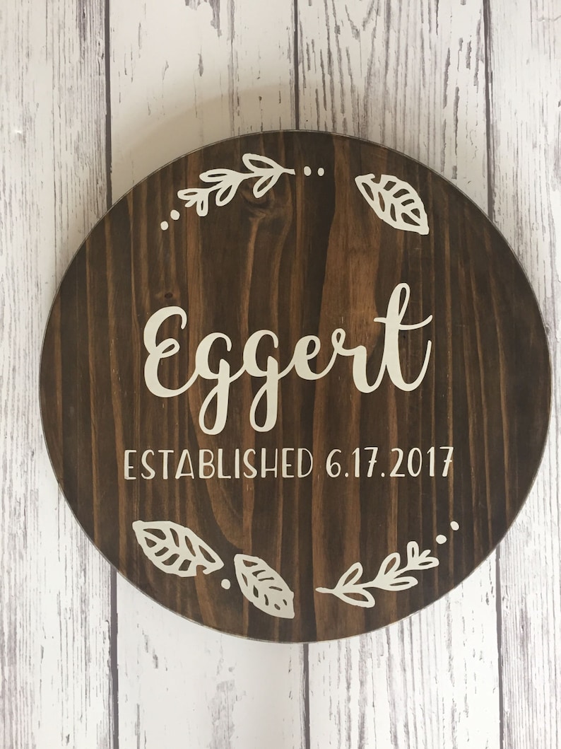 Last Name Sign, Monogram Wood Sign, Established Sign, Family Name Sign ...