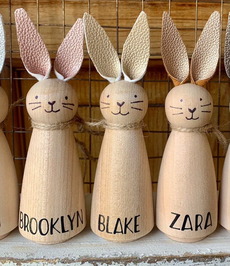 Personalized Easter Bunny Peg Doll - Etsy