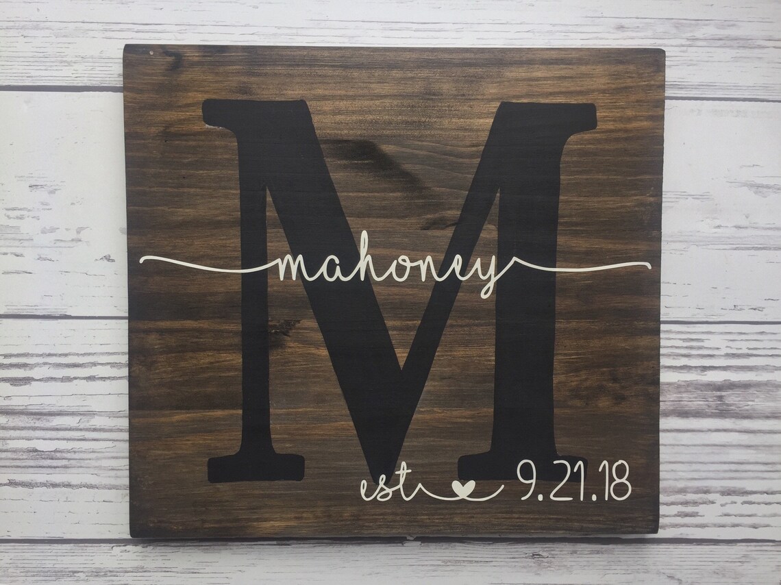 Couple's Name Wood Sign, Wedding Gift, Anniversary Gift, Family Name ...