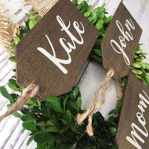 EXTRA LARGE Name Tags Stocking Tag Wood Tag Wood Gift Tag Place Card ...