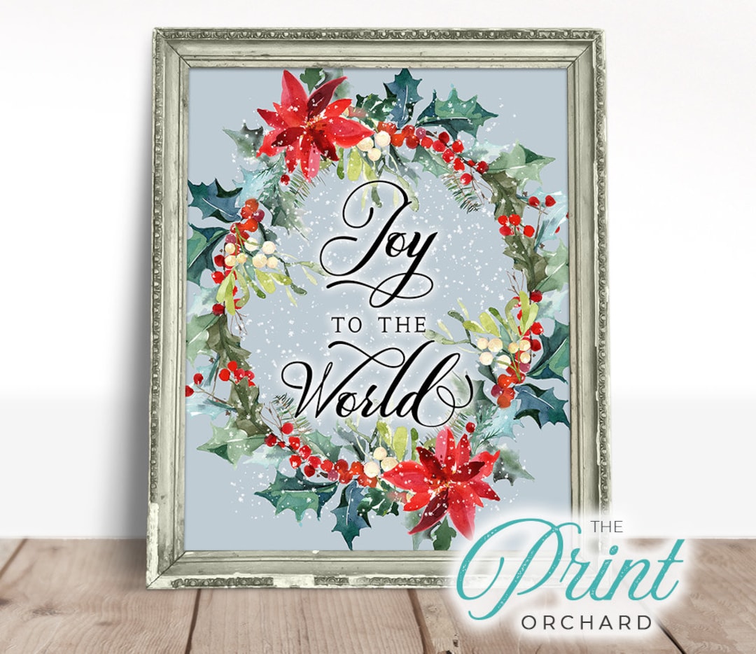 Joy to the World Christmas Printable Art 8 X10 Holiday Wall Decor ...