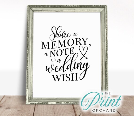 Wedding Sign Wedding Printable Share a Memory Wedding | Etsy
