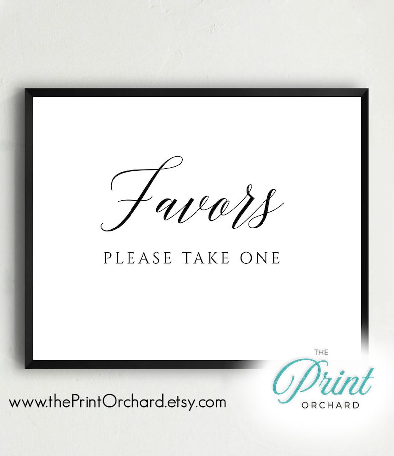 Favors Sign Party Printable Please Take One Wedding Favor - Etsy