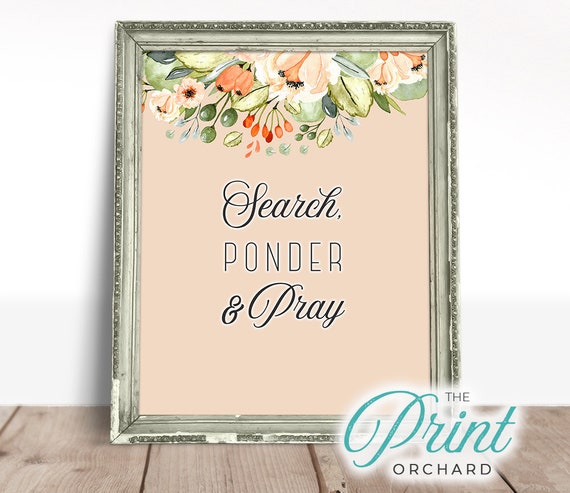 LDS Scripture Print Search Ponder and Pray Printable LDS | Etsy