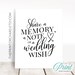 Wedding Sign, Wedding Printable, Share a Memory, Wedding Wishes Print ...
