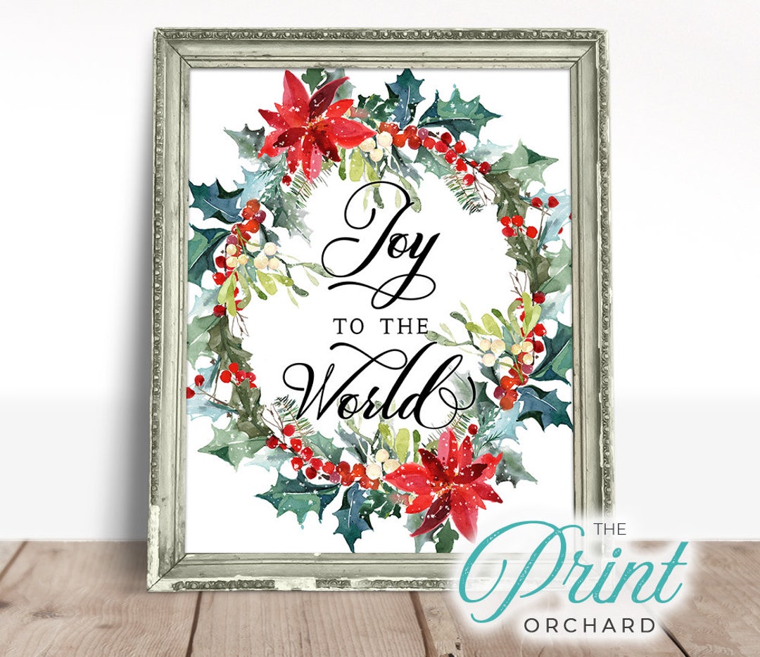 Christmas Print Joy to the World Christmas Printable Art 8 X10 Holiday ...