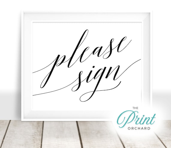 Please Sign Guest Book Party Printable Please Sign Wedding - Etsy