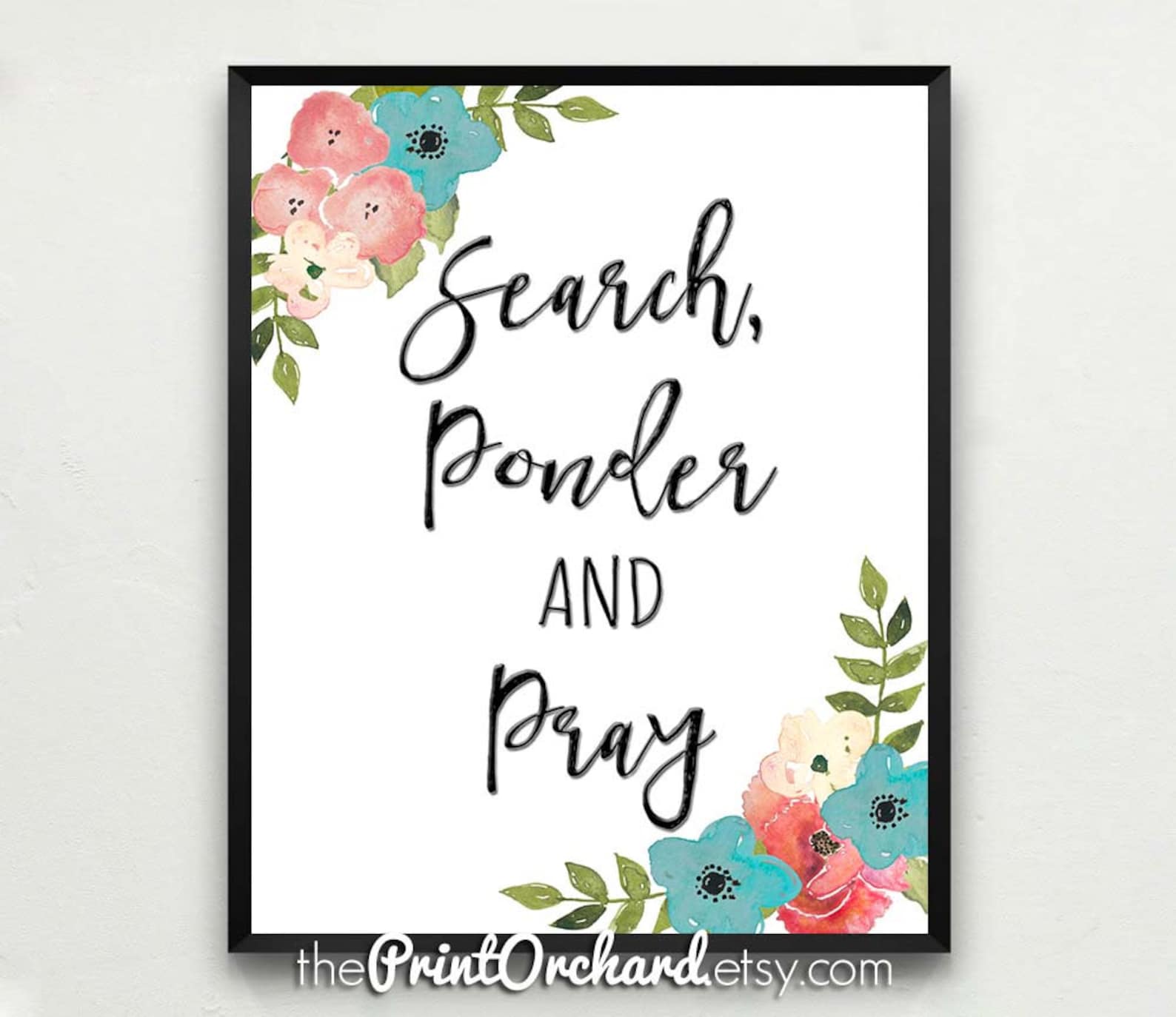 Search Ponder & Pray - 8x10 Printable LDS Primary Song Quote Hymn Print ...