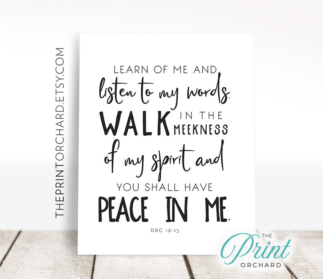 Learn of Me LDS Wall Art Print Printable YW 2018 Young Women D&C 19:23 ...