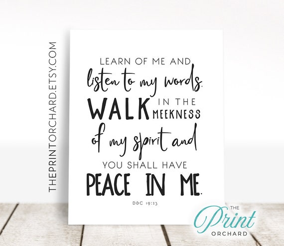 Learn of Me LDS Wall Art Print Printable YW 2018 Young Women | Etsy
