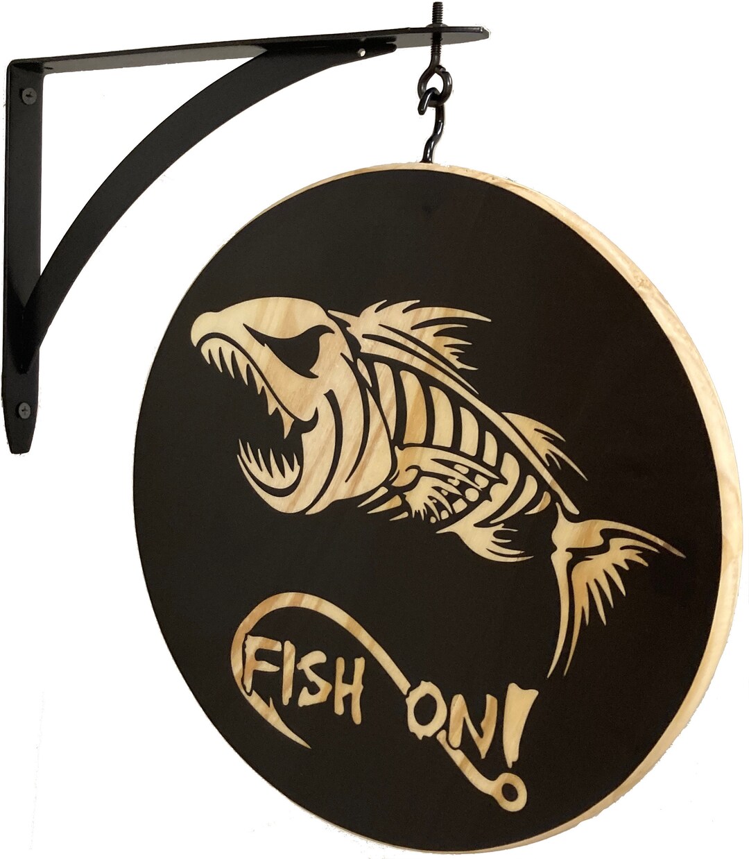 Fish on Bone Fish Double Sided Pub Sign - Etsy