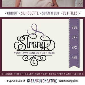 Svg STRONG Svg Cancer Ribbon Svg Cancer Awareness Svg Split Design Any ...
