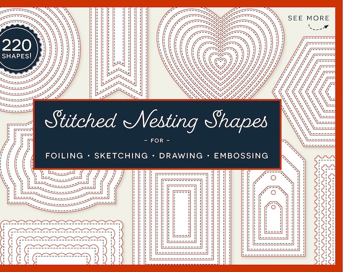 Stitched Nesting Shapes SVG Card Making Paper Crafts - Etsy