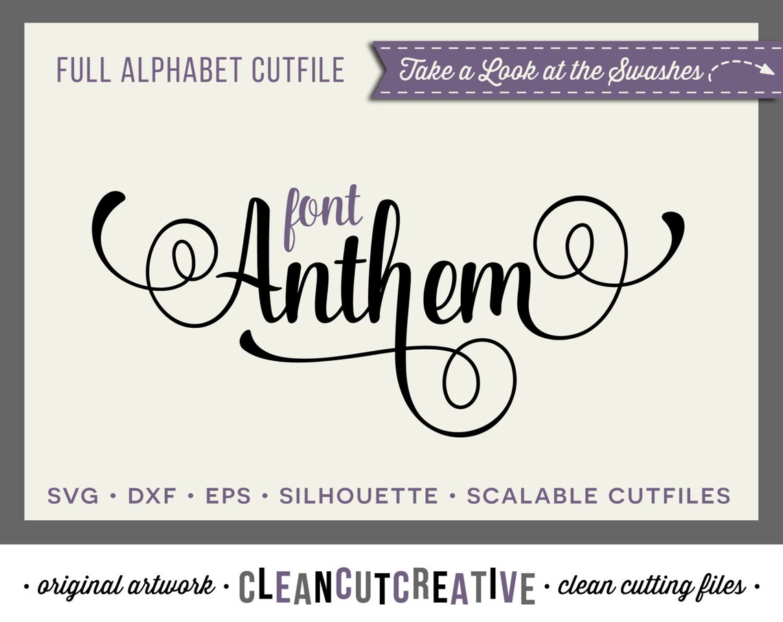 Full Alphabet SVG Fonts Cutfile Fancy Script Cricut Font DXF - Etsy