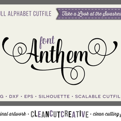 Full Alphabet SVG Fonts Cutfile Fancy Script Cricut Font DXF - Etsy