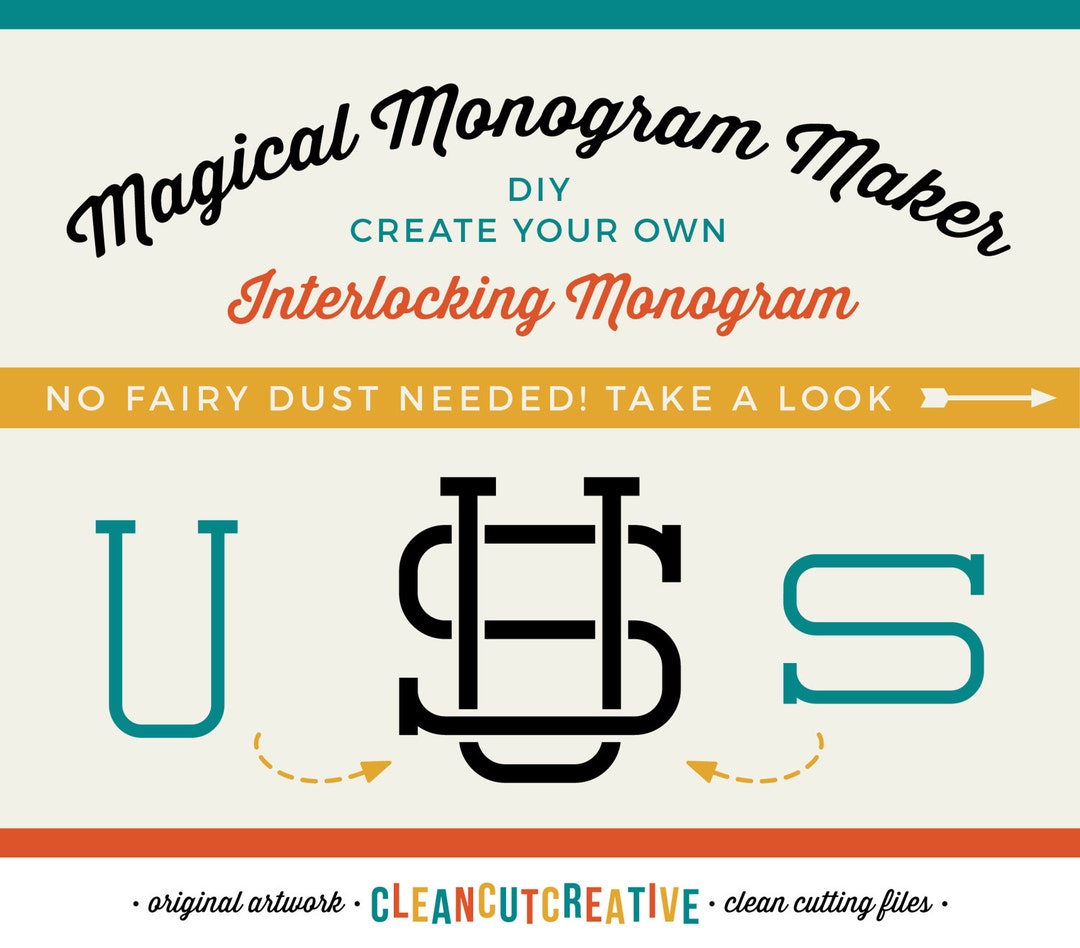 SVG Interlocking Monogram Font Svg Intertwined Entwined Monogram Diy ...