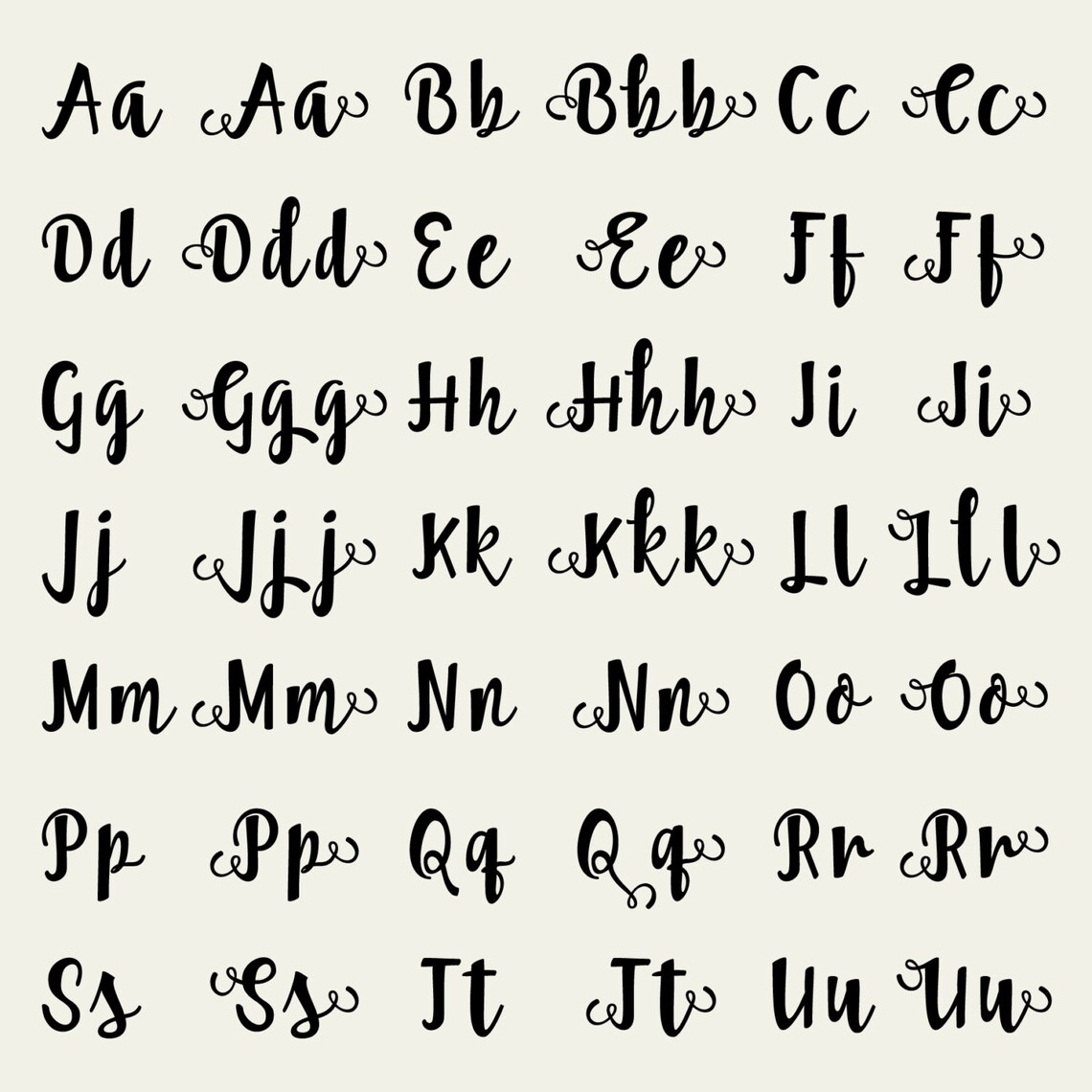 Font for Cricut SVG Cutfile Cute Fun Brush Full Alphabet Svg - Etsy