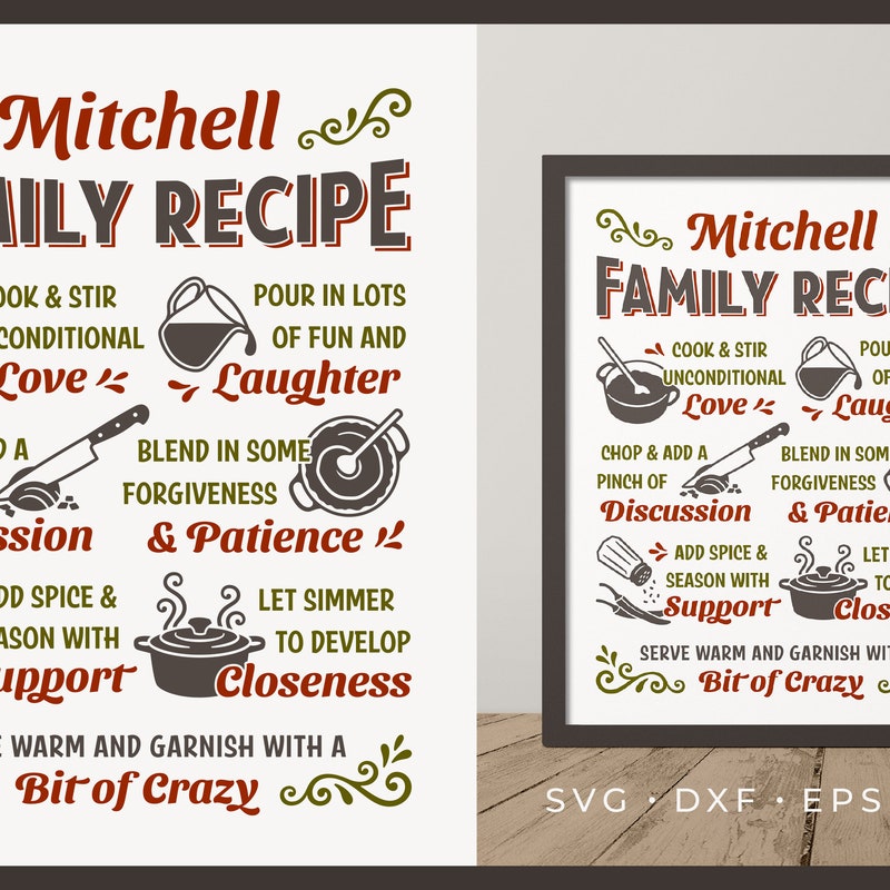 Recipe Svg - Etsy
