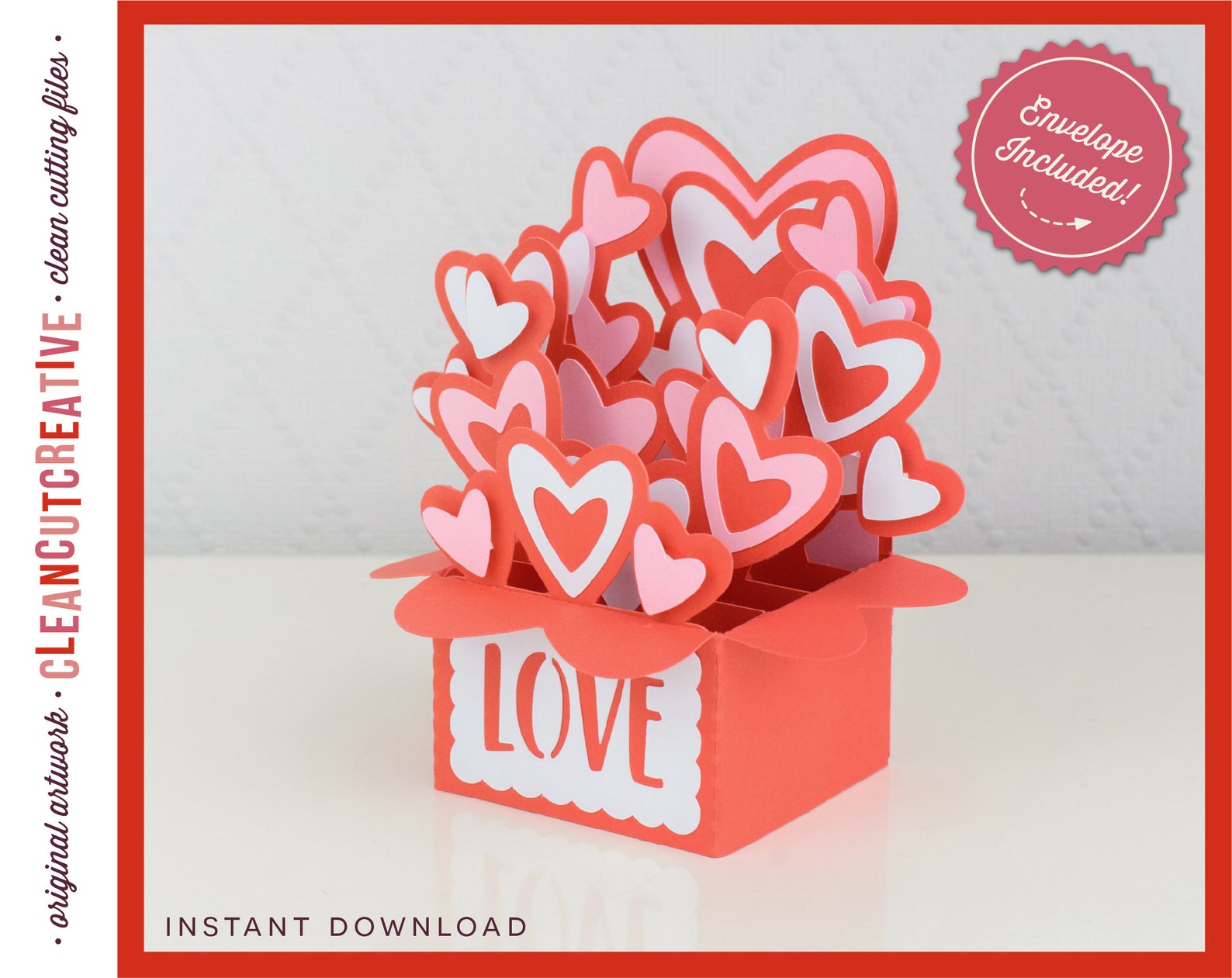 SVG Box Card Svg Card in a Box 3D SVG Love Valentine Heart - Etsy
