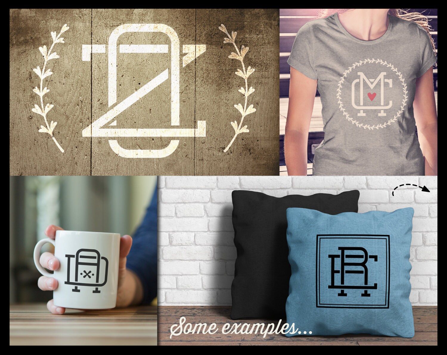 SVG Interlocking Monogram Font Svg Intertwined Entwined Monogram Diy ...