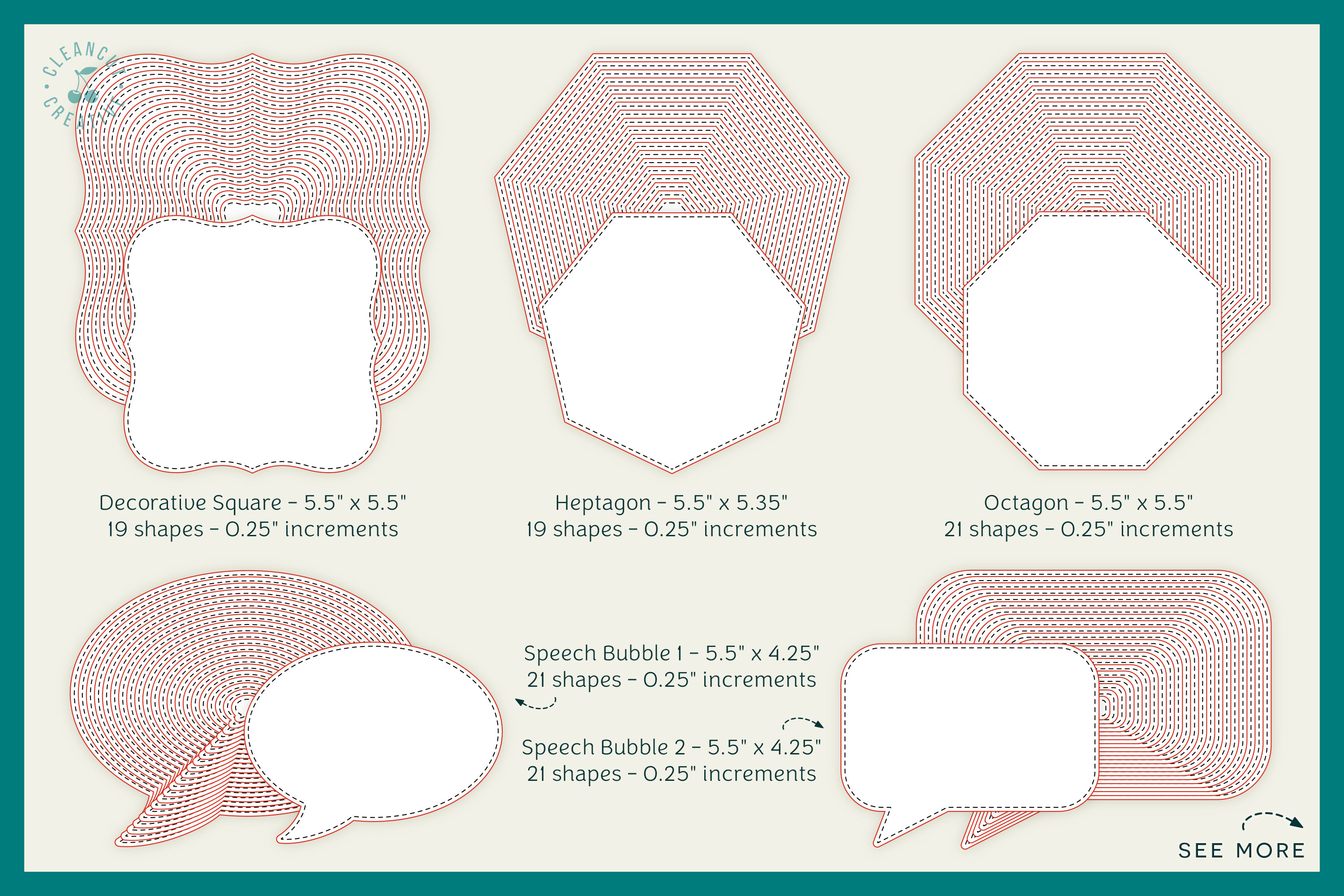 SVG Stitched Nesting Shapes V4 Fancy Shapes Card Making - Etsy