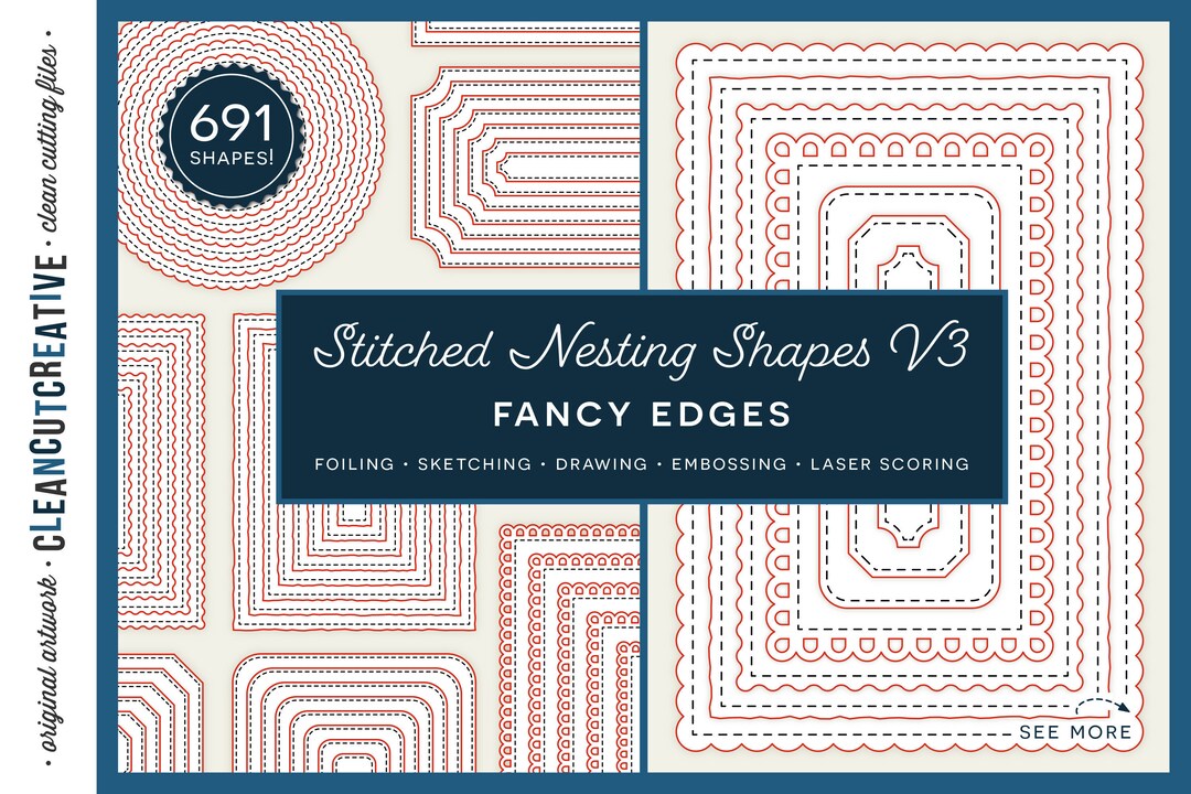 Stitched Nesting Shapes V3 Fancy Edges | Card Making Paper Crafts ...