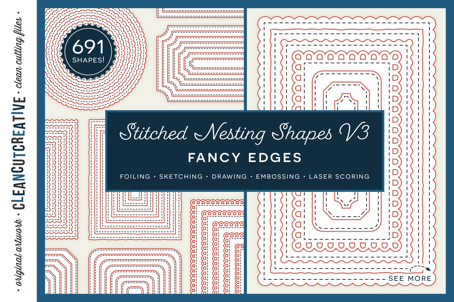 Stitched Nesting Shapes V3 Fancy Edges | Card Making Paper Crafts ...