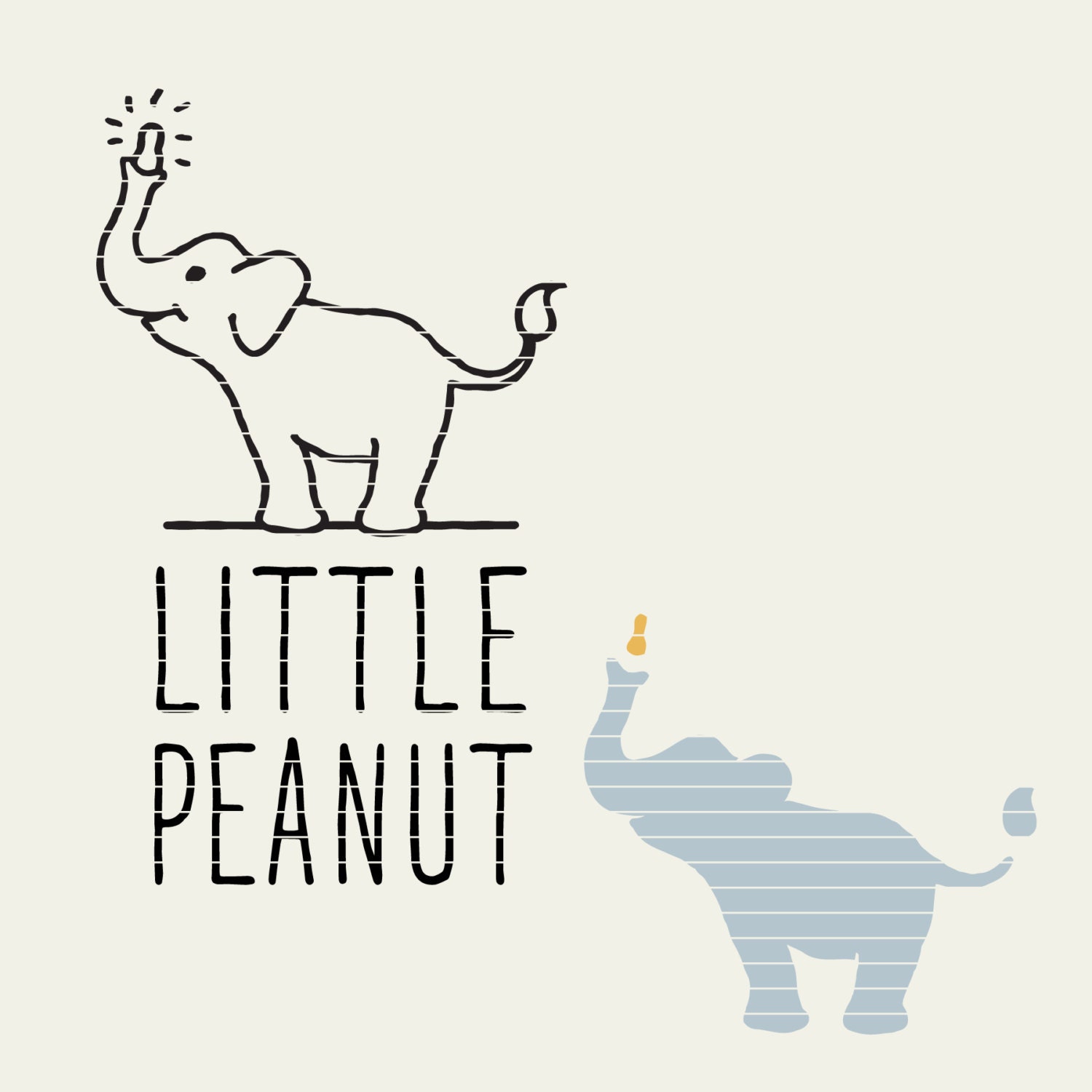 Svg Little Peanut Svg Elephant Svg Baby Svg DXF EPS Png | Etsy