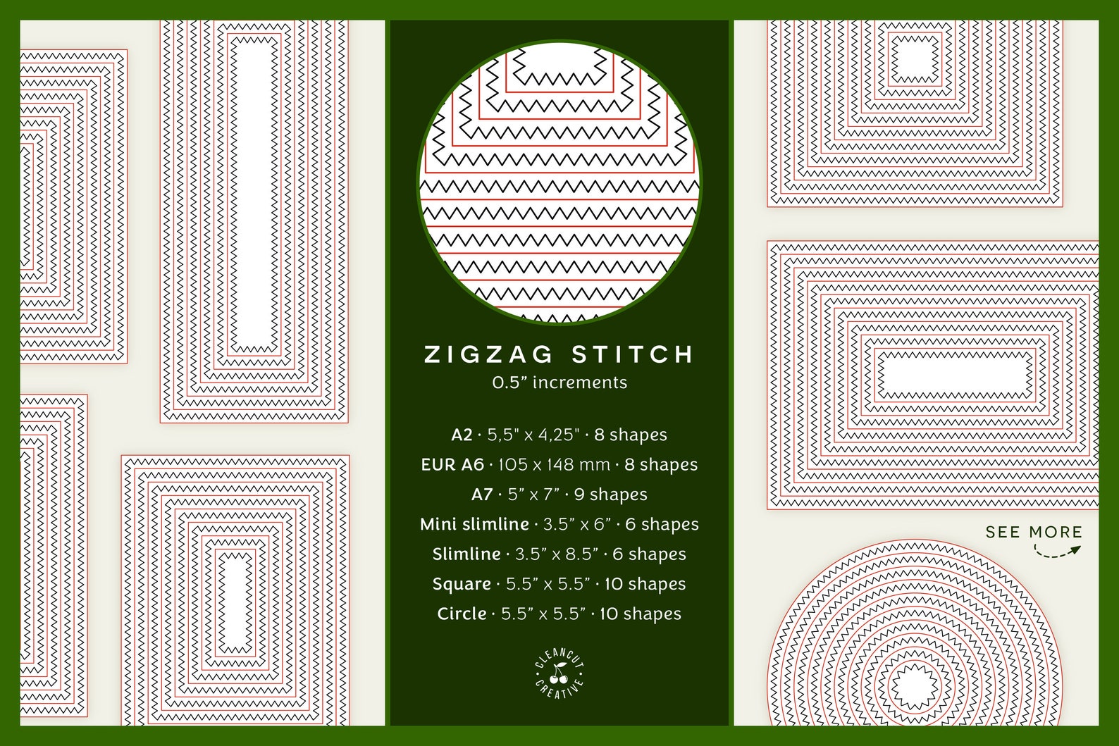 Stitched Nesting Shapes V2 Fancy Stitches Card Making Paper | Etsy