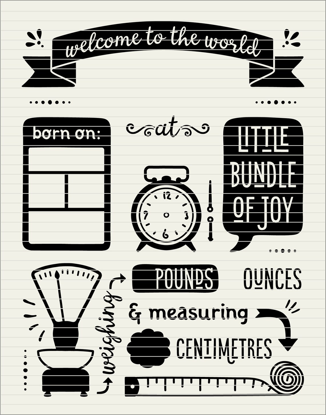 SVG Birth Stats Template UK Version Svg Birth Announcement Svg | Etsy