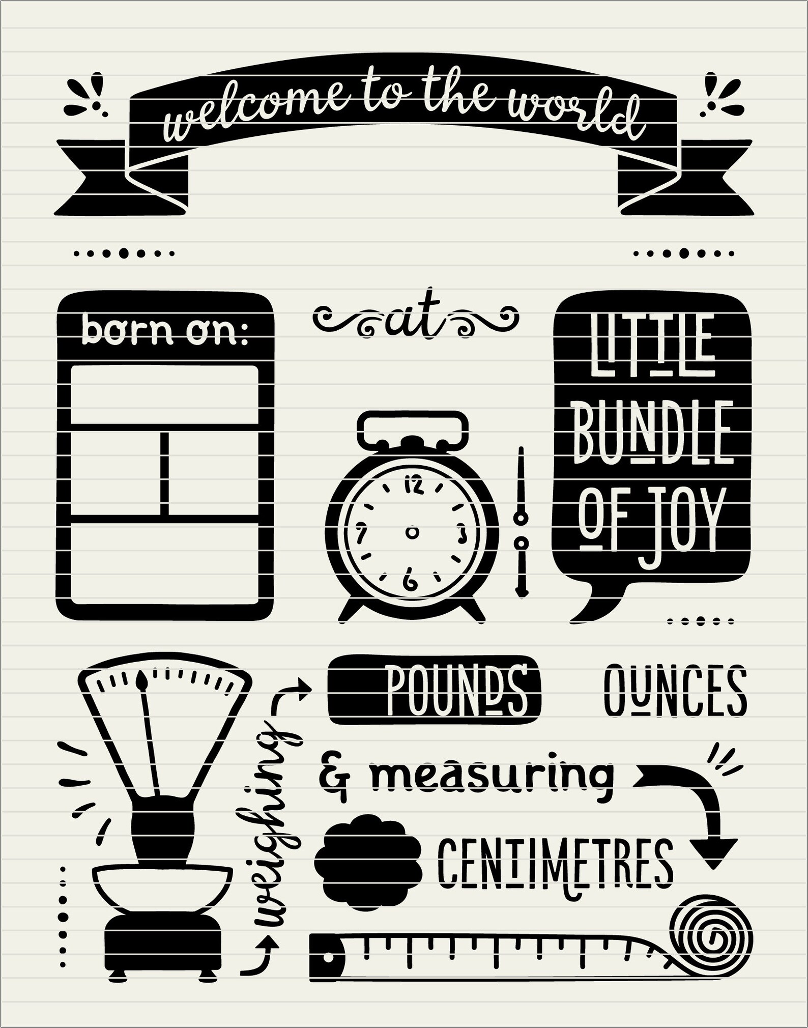 SVG Birth Stats Template UK Version Svg Birth Announcement Svg | Etsy