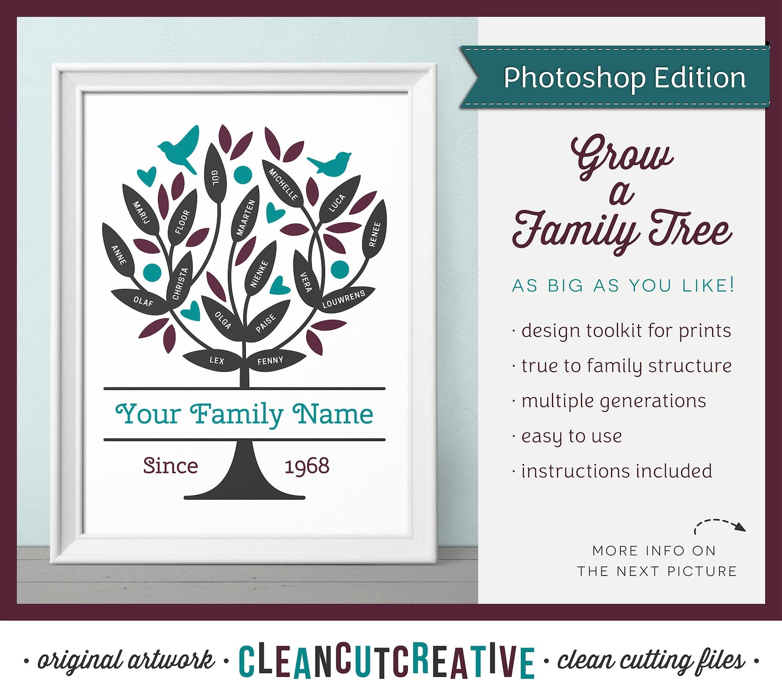 Grow a Family Tree Photoshop elements Edition PSD PNG - Etsy