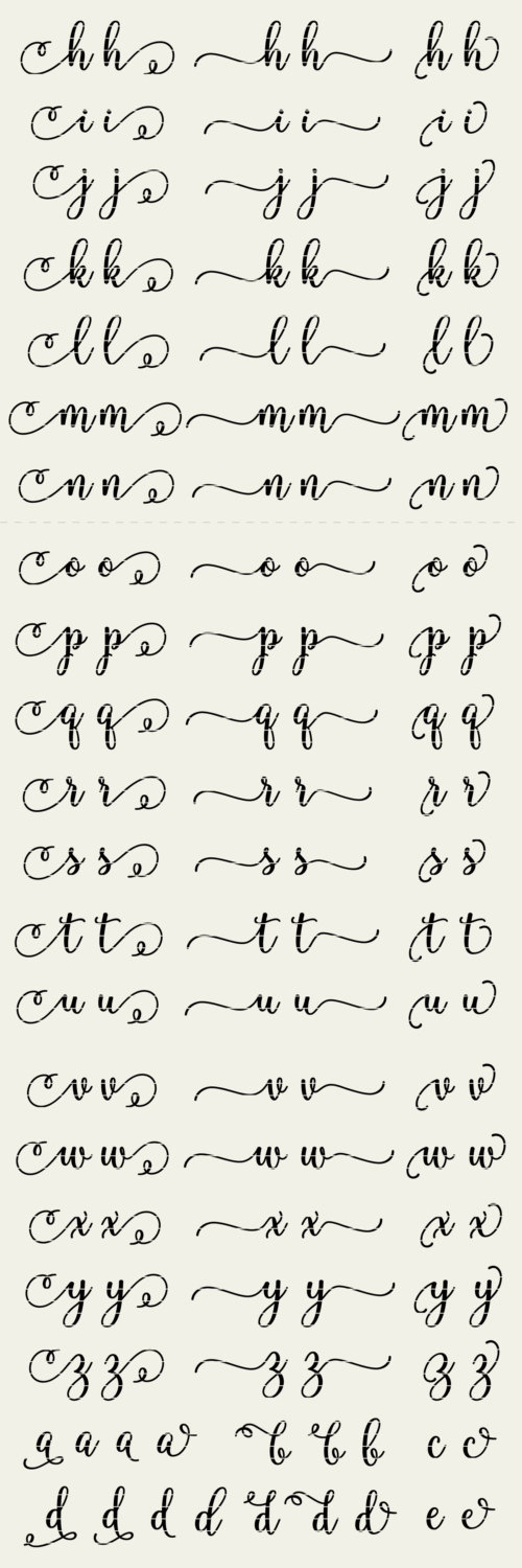 Molly Script Full Alphabet SVG Fonts Cutfile Gorgeous Multiple Swashes ...