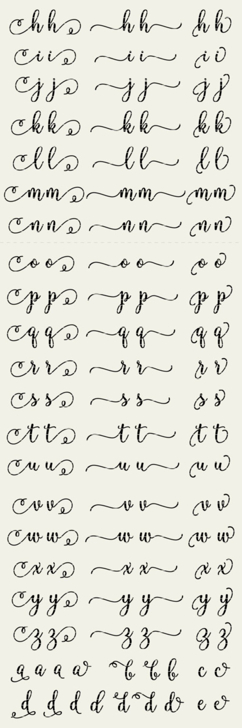 Molly Script Full Alphabet SVG Fonts Cutfile Gorgeous - Etsy