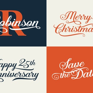 Aaron Script Full Alphabet SVG Fonts Cutfile Fancy Elegant Script ...