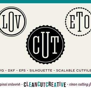 SVG Round 3 Letter Monogram Font Svg DXF EPS - Modern Fashion Style ...