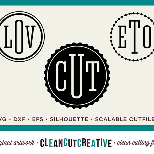 SVG Round 3 Letter Monogram Font Svg DXF EPS Modern Fashion - Etsy