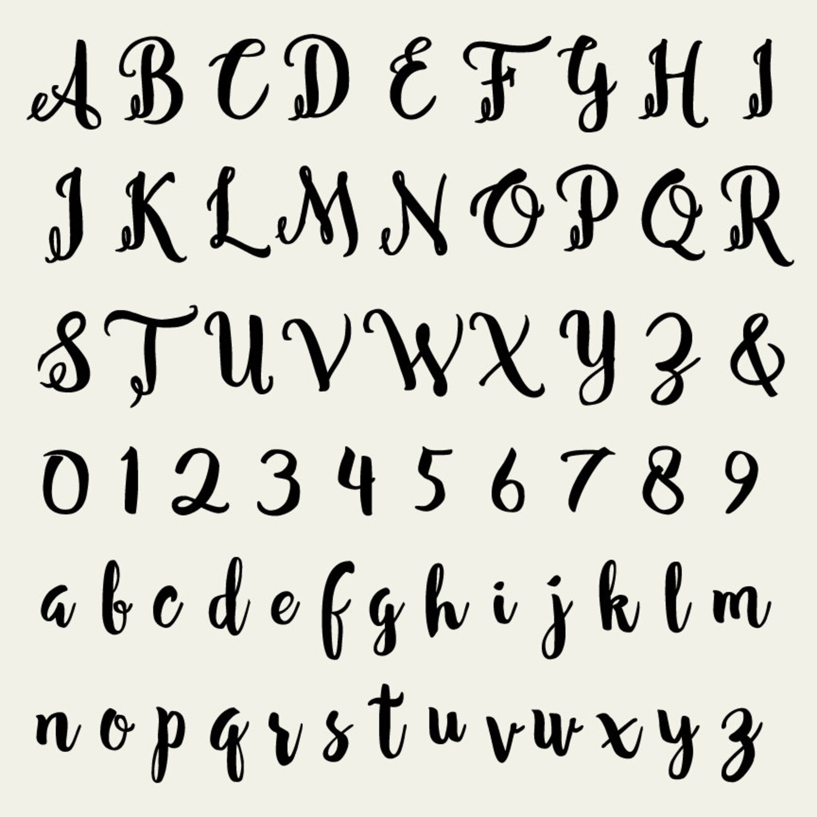 Full Alphabet SVG Fonts Cutfile Fabulous Handpainted Cricut - Etsy