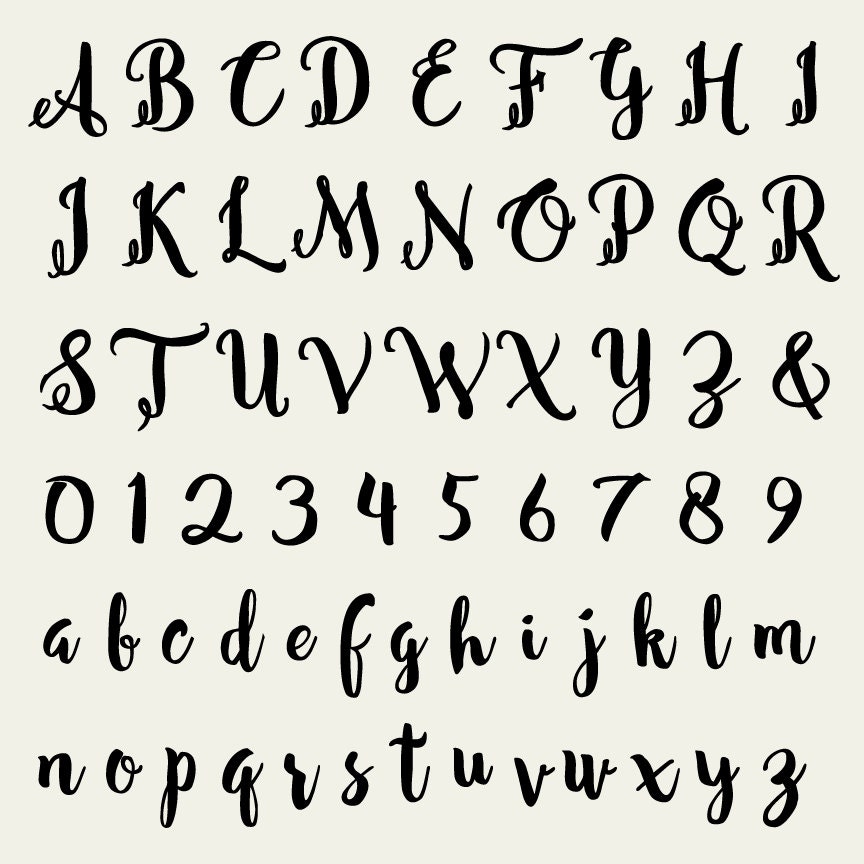 Full Alphabet SVG Fonts Cutfile Fabulous Handpainted Cricut - Etsy