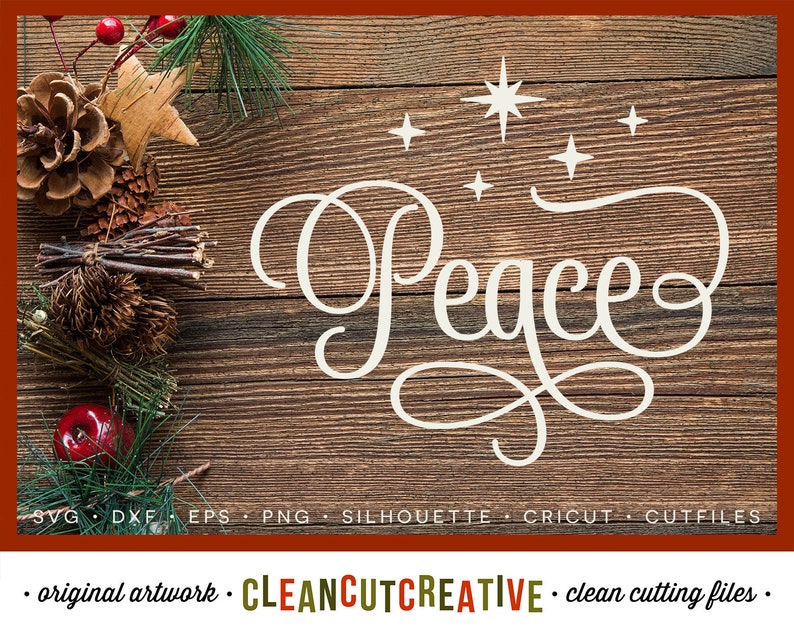 SVG Peace Svg Christmas Peace Svg Fancy Font Swirls Swirly - Etsy