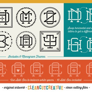 SVG Interlocking Monogram Font Svg Intertwined Entwined Monogram Diy ...