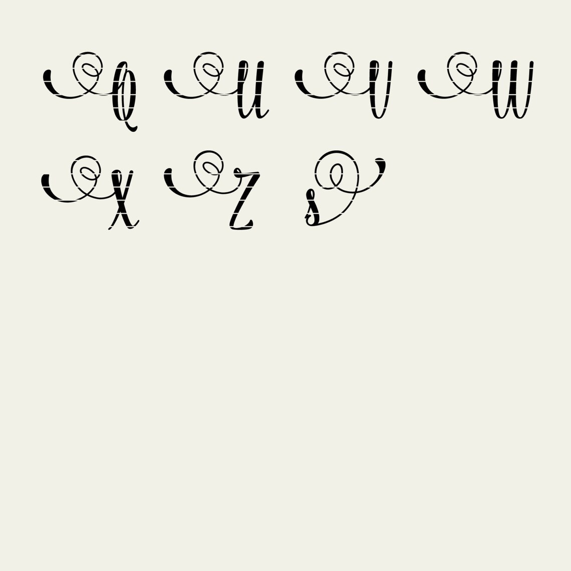 Full Alphabet SVG Fonts Cutfile Fancy Script Cricut Font DXF - Etsy